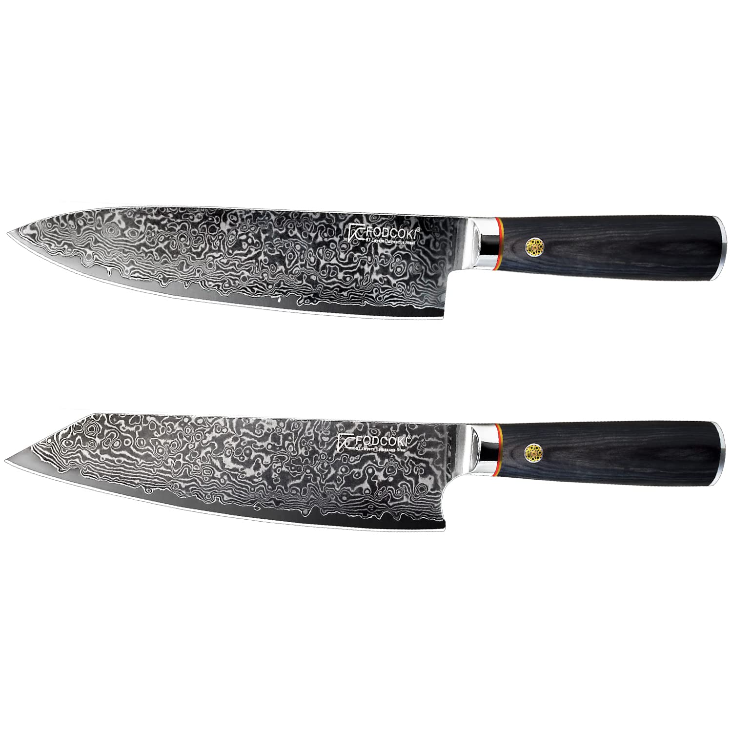 Receive Both-8" Damascus Chef Knife and 8" Damascus Nakiri Knife