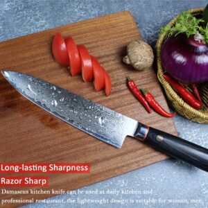 Receive Both-8" Damascus Chef Knife and 8" Damascus Nakiri Knife