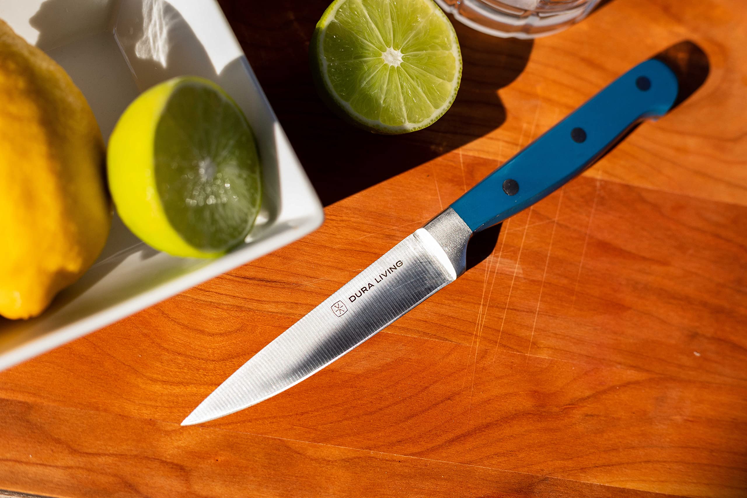 DURA LIVING 3.5 Inch Paring Knife – Essential High Carbon Stainless Steel, Razor-Sharp, Multipurpose Small Kitchen Knife, Ergonomic Handle, Perfect for Precision Tasks, Royal Blue