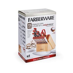 Farberware 5203702 Edgekeeper Knife Set, One Size, Red