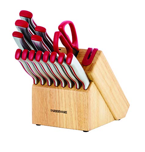 Farberware 5203702 Edgekeeper Knife Set, One Size, Red