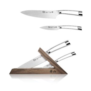 Cangshan TN1 Series 1021264 Swedish 14C28N Steel Forged 3-Piece TAI Knife Block Set, Walnut