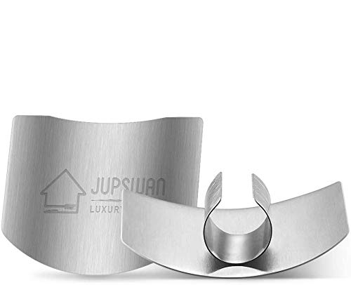 Jupswan Finger Guards for Cutting Stainless Steel Knife Cutting Protector Kitchen Tool Chef Knife Finger Guard for Food Chopping Cutting Avoid Hurting (2-Pack)