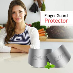 Jupswan Finger Guards for Cutting Stainless Steel Knife Cutting Protector Kitchen Tool Chef Knife Finger Guard for Food Chopping Cutting Avoid Hurting (2-Pack)