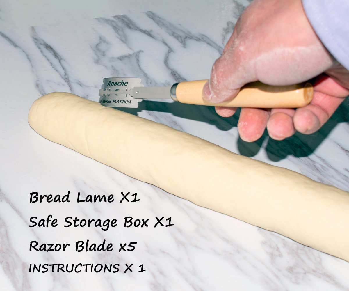 aeaker Hand Crafted Bread Lame with 5 Blades Included