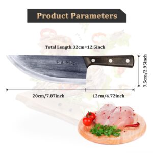 HolaFolks Anti-Rust Oil Coating Hand Forged High Carbon Steel Dividing Knife&3 PCS Professional Sharp Chef Knife Set