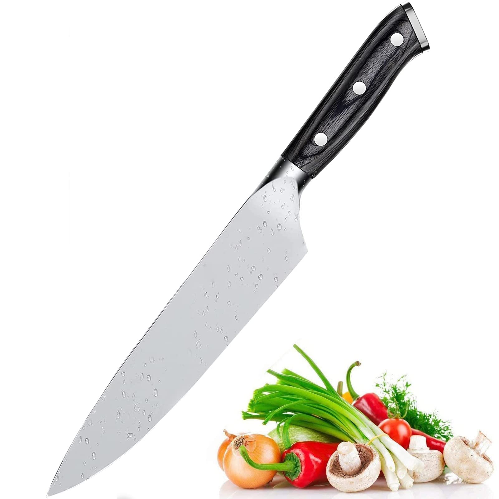 Qisebin Chef Knife - Pro Kitchen Knife 8 Inch Chef's Knives High Carbon German Stainless Steel Sharp Paring Knife with Ergonomic Handle - 2021