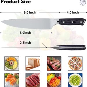 Qisebin Chef Knife - Pro Kitchen Knife 8 Inch Chef's Knives High Carbon German Stainless Steel Sharp Paring Knife with Ergonomic Handle - 2021