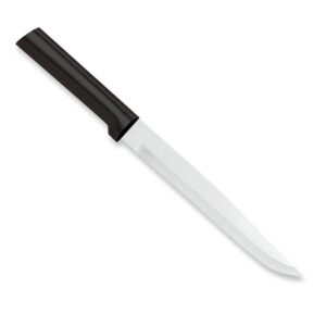 RADA Slicing Knife – Stainless Steel Blade With Black Steel Resin Handle, 11-3/8 Inches, Pack of 2