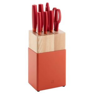 zwilling now s 8-pc knife block set - grenada orange