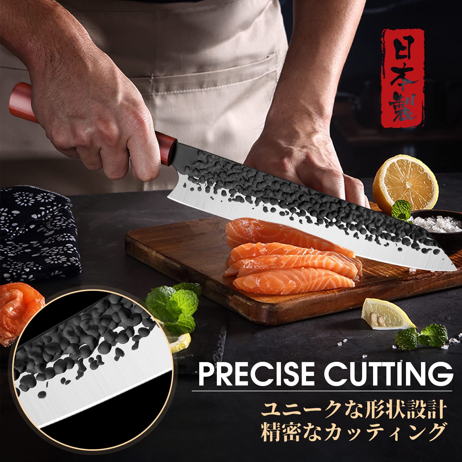 Huusk Kiritsuke Chef Knife Professional 9" Bundle with Japanese Meat Butcher Brisket Trimming Knife