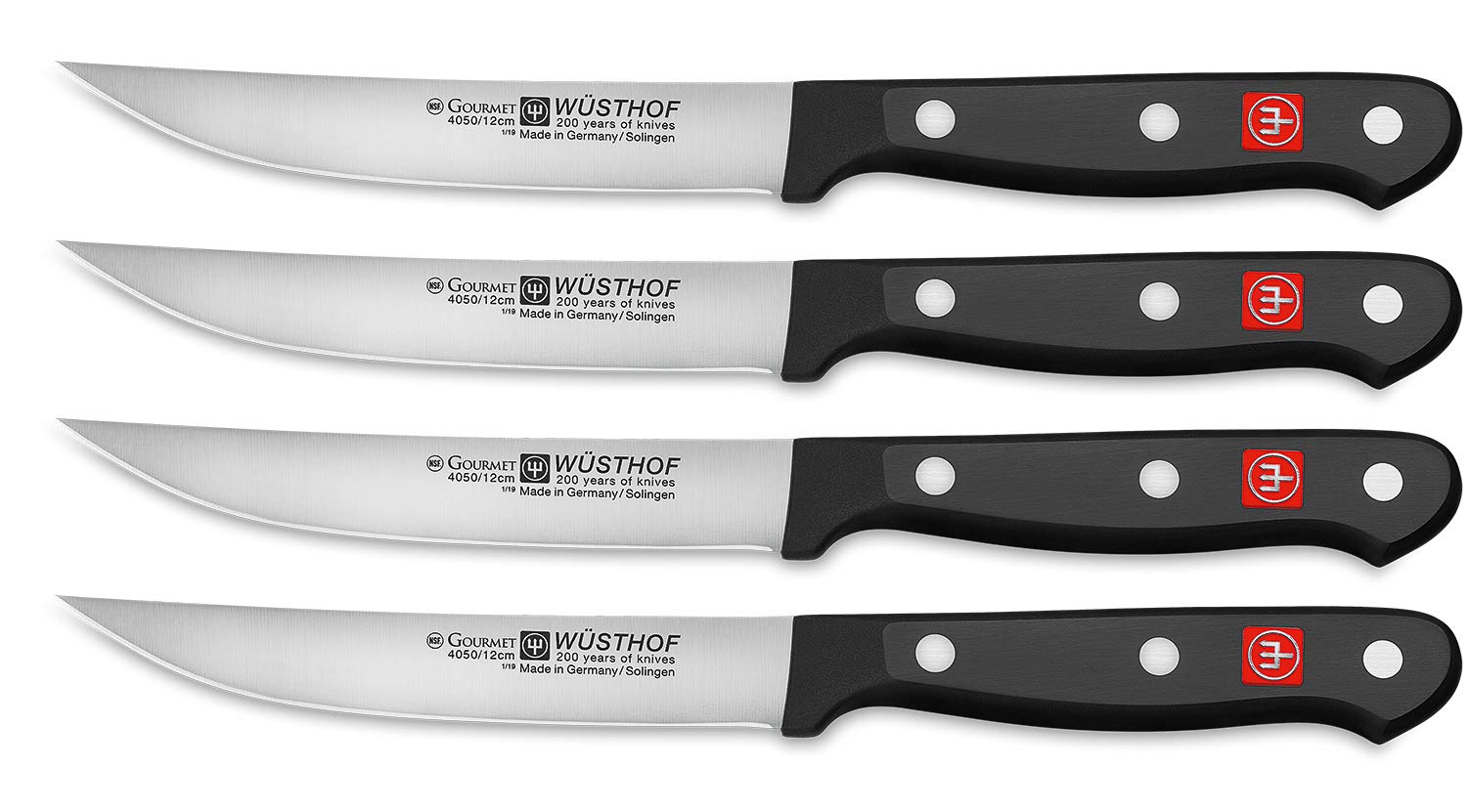 Wusthof Gourmet Four 4-Piece German Precise Laser Cut High Carbon Stainless Steel Kitchen Steak Knife Set – Model 9729