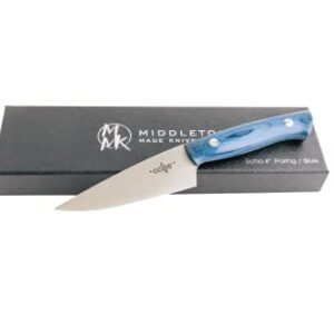 Middleton Made Knives Echo 4 Paring Knife - Paring Knife 4 Inch - Handmade Professional Pairing Knives - Chefs Knife Made with AEB-L Stainless Steel - USA Made Paring Knives- Great Chef Gifts - Blue