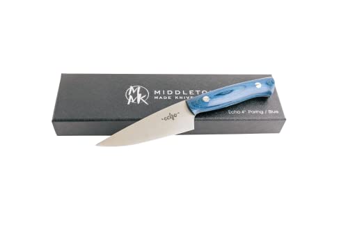 Middleton Made Knives Echo 4 Paring Knife - Paring Knife 4 Inch - Handmade Professional Pairing Knives - Chefs Knife Made with AEB-L Stainless Steel - USA Made Paring Knives- Great Chef Gifts - Blue