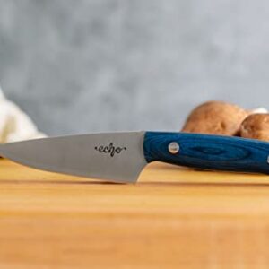 Middleton Made Knives Echo 4 Paring Knife - Paring Knife 4 Inch - Handmade Professional Pairing Knives - Chefs Knife Made with AEB-L Stainless Steel - USA Made Paring Knives- Great Chef Gifts - Blue