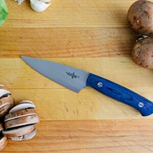 Middleton Made Knives Echo 4 Paring Knife - Paring Knife 4 Inch - Handmade Professional Pairing Knives - Chefs Knife Made with AEB-L Stainless Steel - USA Made Paring Knives- Great Chef Gifts - Blue