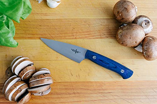 Middleton Made Knives Echo 4 Paring Knife - Paring Knife 4 Inch - Handmade Professional Pairing Knives - Chefs Knife Made with AEB-L Stainless Steel - USA Made Paring Knives- Great Chef Gifts - Blue