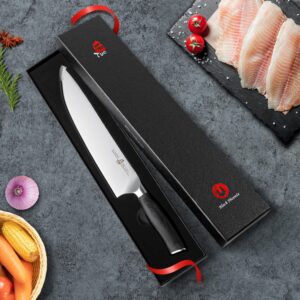 TUO Chefs Knife 10 inch Professional Knives For Kitchen Cutting,Kitchen Knives,Razor Sharp Edge,Comfortable Pakkawood Handle German Stainless High Carbon Steel, Fiery Phoenix Series - Black