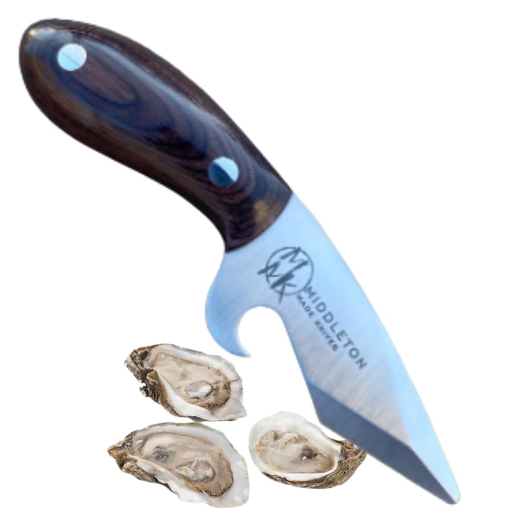 Middleton Made Knives Brew Shucker - Oyster Knife with Bottle Opener - Handmade Oyster Shucker - Oyster Shucking Knife - Made in the USA