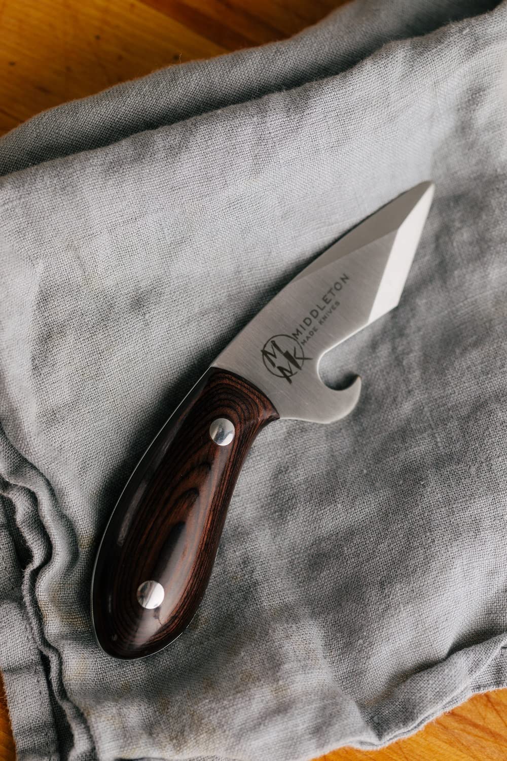 Middleton Made Knives Brew Shucker - Oyster Knife with Bottle Opener - Handmade Oyster Shucker - Oyster Shucking Knife - Made in the USA