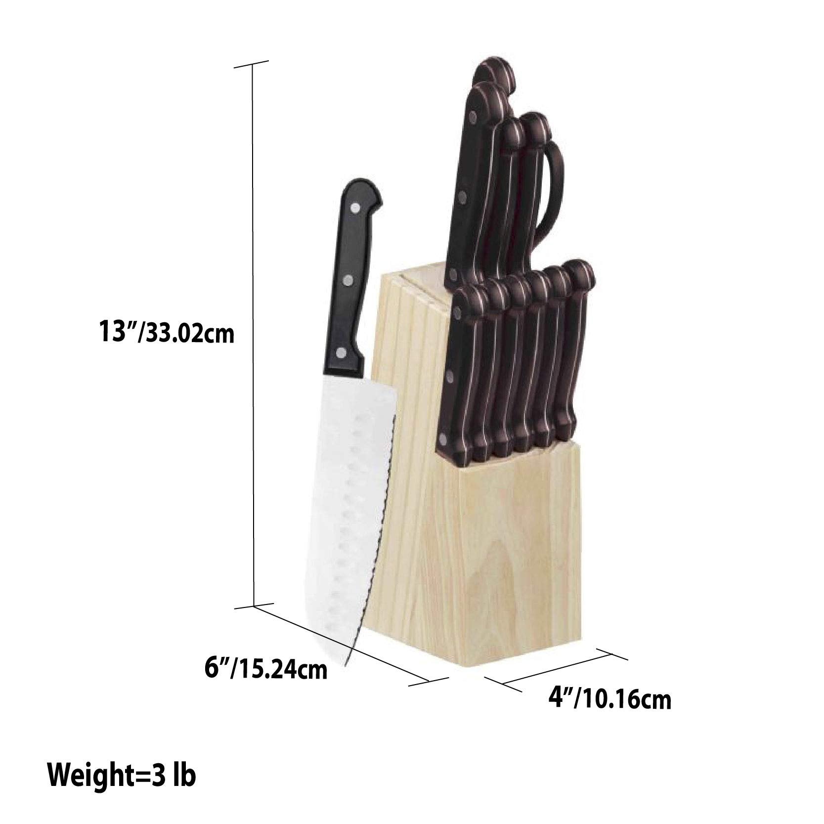 Home Basics 13 Piece Block in Black Knife Set, One Size