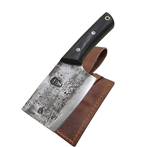 LICAIDAO Handmade Forging Kitchen Chef Knife Meat Cleaver Butcher Knife Vegetable Cutter with High Carbon Clad Steel MINI