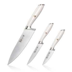 cangshan l1 series 1026924 german steel forged 3-piece starter knife set, white