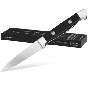 dasfork Paring Knife 3.5 inch German High Carbon Stainless Steel Vegetable Fruit Knife - Full Tang Small Kitchen Knife