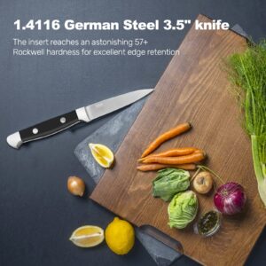 dasfork Paring Knife 3.5 inch German High Carbon Stainless Steel Vegetable Fruit Knife - Full Tang Small Kitchen Knife