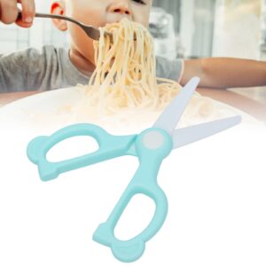 Portable Feeding Aid Scissors Ceramic Food Supplement Scissors with Scissors Cover Storage Box for Supplies Household(Green)