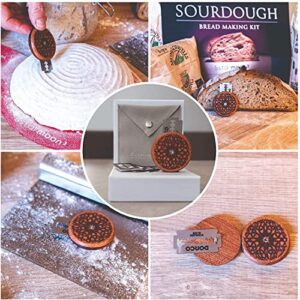 US Designed Bread Lame Cutter, Wooden Bread Scoring Tool with Stainless Steel Blades, Durable Lame Bread Tool, Homemade Bread Lame Dough Scoring Tool, Bread Dough Cutter, Lame Bread Razor (Blake)