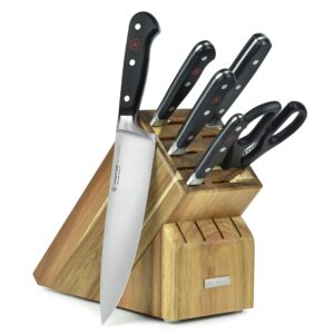 wusthof classic 7 piece knife set with acacia block