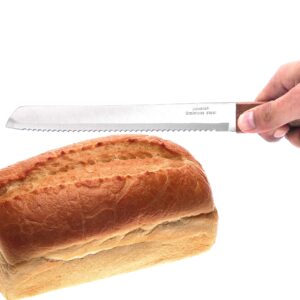 Uniware Stainless Steel Bread Knife with Wood Handle, 8 Inch Sharp Blade