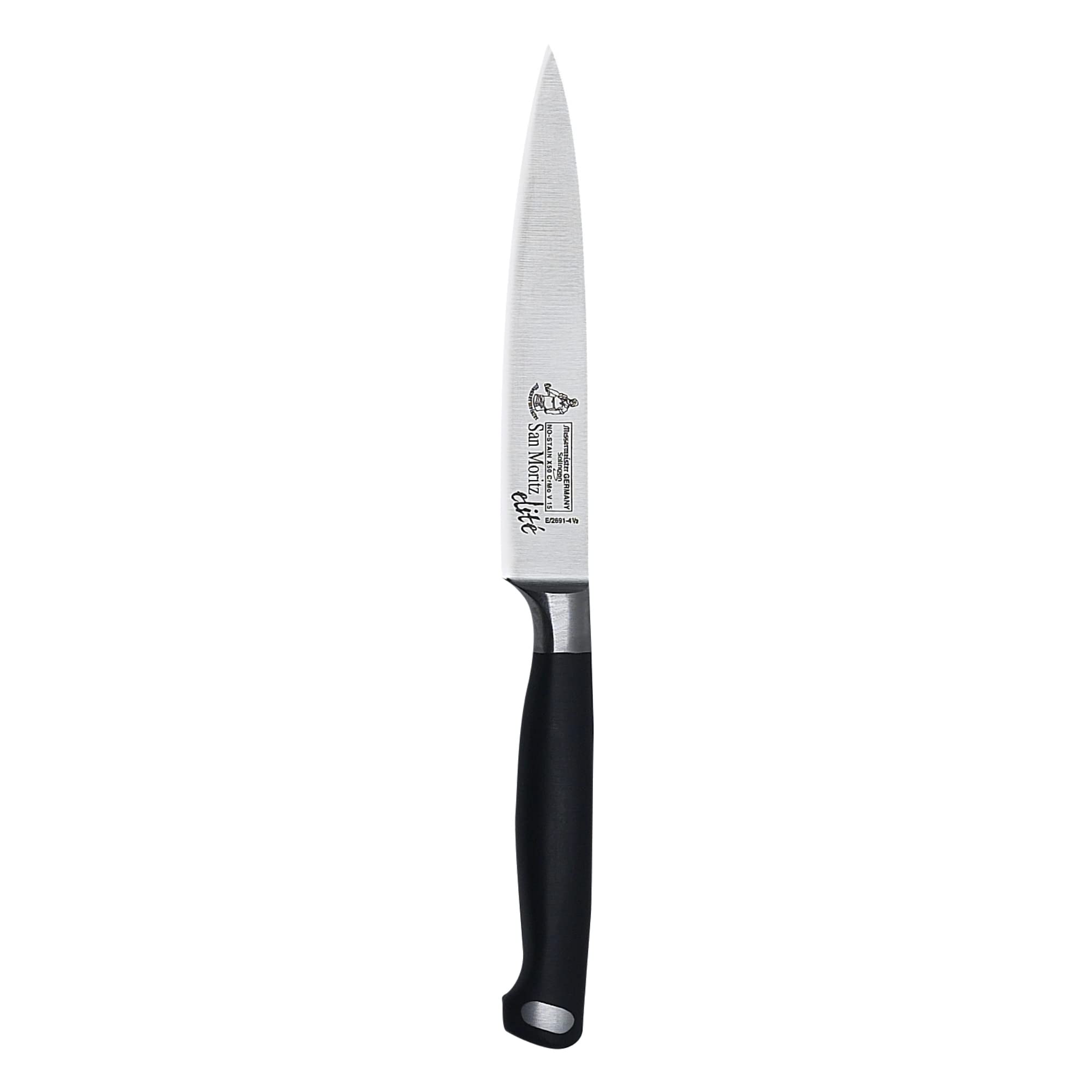 Messermeister San Moritz Elite Spear Point Paring Knife, Black, 4.5-Inch