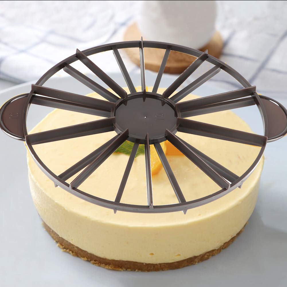 Cheesecake Cutter, Cake Portion Marker 10/12 Piece Pie Cutters ABS Cake Divider Portion Marker with Handle for Pastry Baking（26.8cm/10.6inch）