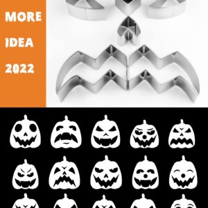 JUSTOTRY Pumpkin Carving Kit with Hammer Safe for kids, Halloween Pumpkin Cutter Tools, Durable Stainless Steel Non-knife Shaped Stencils, Pumpkin Carving Set for Adults, 23 PCS