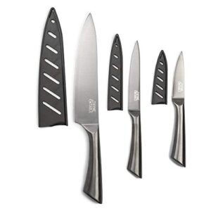 luxury carbon stainless steel knife set 3pc.- thyme & table, tt0031