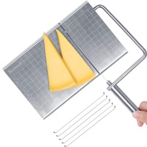 cheese slicer wire,stainless steel cheese cutter with accurate size scale,wire cheese slicer for cheese butter equipped with 5 replaceable cheese slicer wires