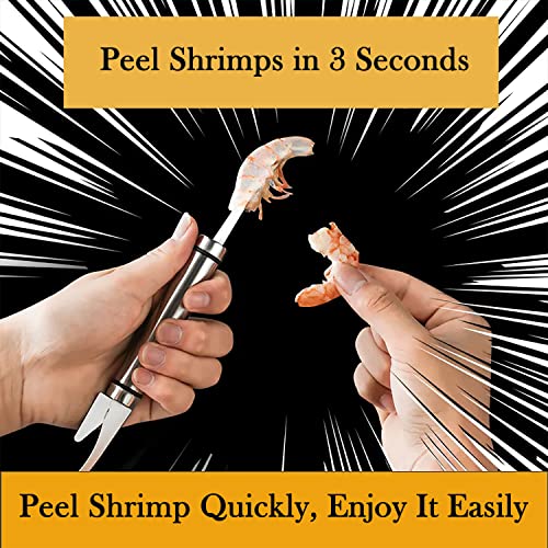 YWHWXB 5 in 1 Shrimp Line Fish Maw Knife - Multifunctional Stainless Steel Fish Scale Planer, Double-row Shrimp Cleaner Knife,Shrimp Deveiner Tool for Home Kitchen,3Pcs