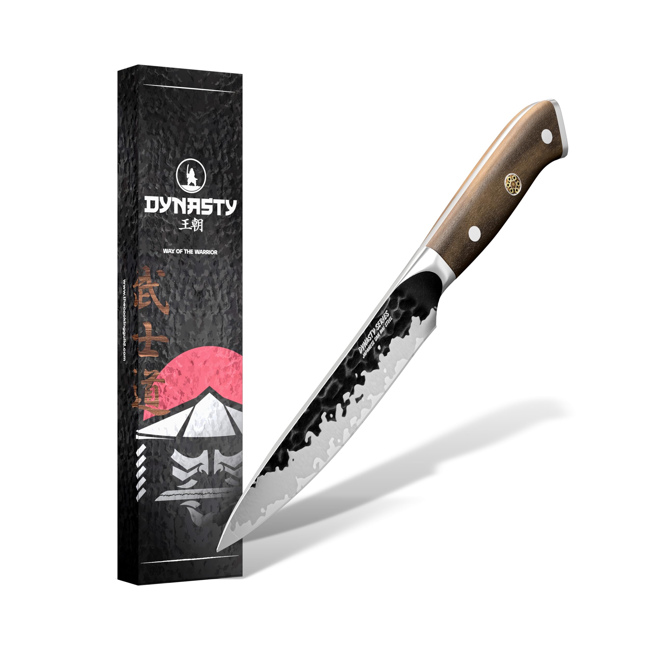 The Cooking Guild Dynasty Series Professional Paring Knife - 5" Japanese High Carbon Stainless Steel Fruit Knife Set - Rust-resistand & Razor-Sharp Pairing Knives Designed to Last a Lifetime