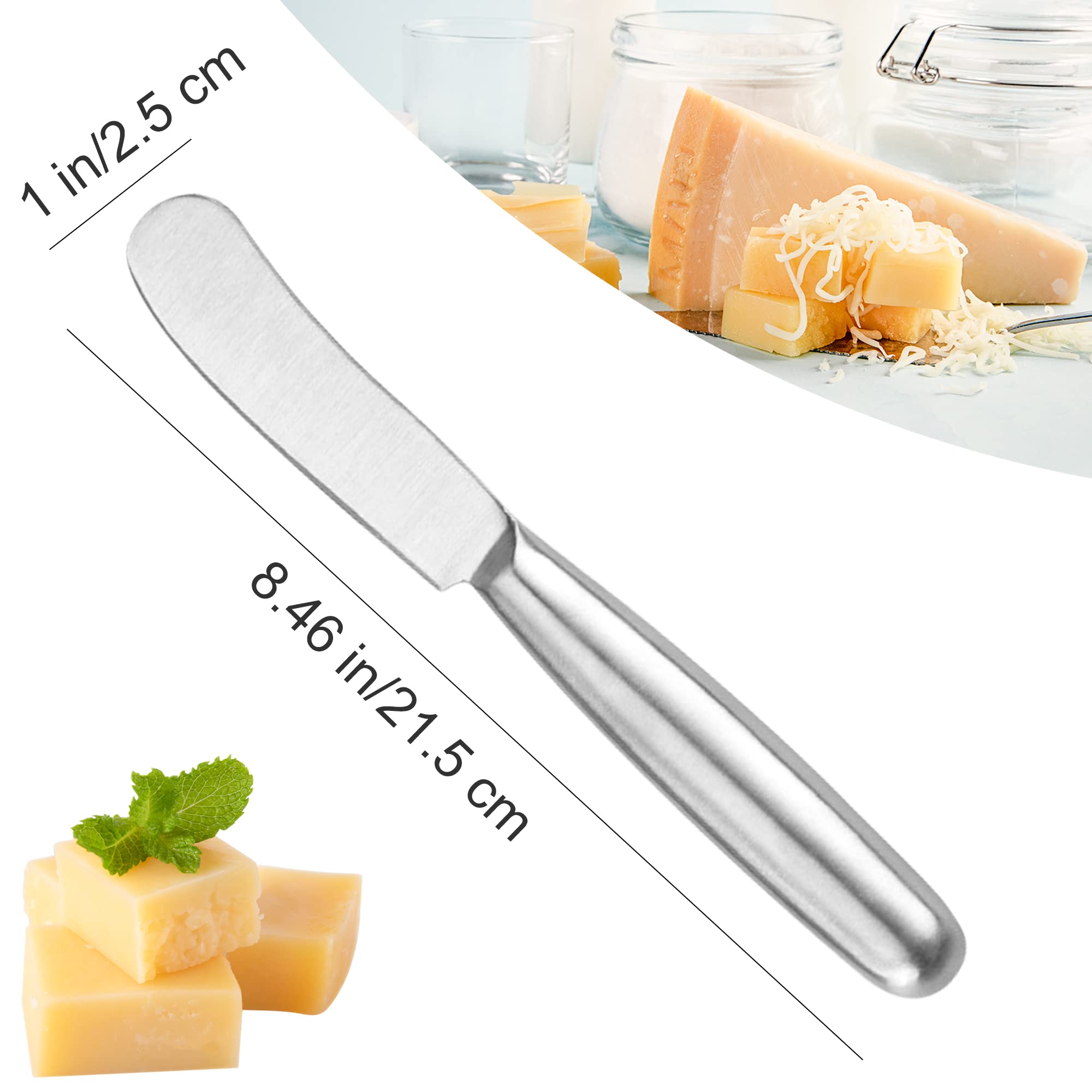 VANRA Spreader Knife Set 4-Piece Butter Knife Stainless Steel Cheese Knife Set for Jams and Cream 8.4-inch