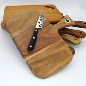 Cheese Board & Cheese Knife Set, MATTSTONE Hill Acacia Cheese Knife Board Set - Soft & Semi Hard Cheese Knife, Charcuterie Board, Wood Serving Platter