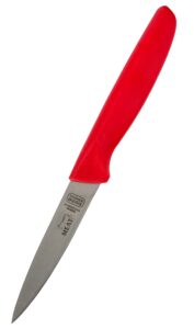 the kosher cook meat red kitchen knife - 4” steak and vegetable knife - razor sharp pointed tip, straight edge - color coded kitchen tools