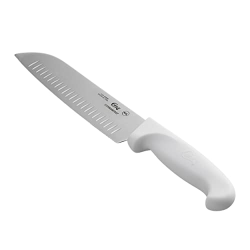 7 Santoku Knife White Handle, Choice Knives Kitchen High Carbon 7 Inch Santuko Stainless Steel Dishwasher Safe Perfect For Cutting, Slicing, Dicing, Mincing, Or Chopping Asian knives