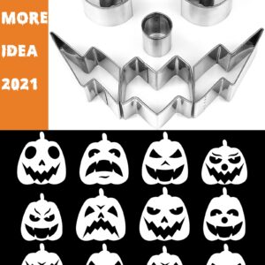 JUSTOTRY Pumpkin Carving Kit with Hammer Safe for kids, Halloween Pumpkin Carving Tools, Durable Stainless Steel Non-knife Pumpkin Carving Stencils, Pumpkin Carving Set for Adults, 16 PCS