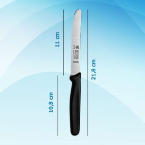 SMI - 2 Pcs Tomato Knife Serrated Black Paring Knife Steak Knife Solingen Knife Made in Germany