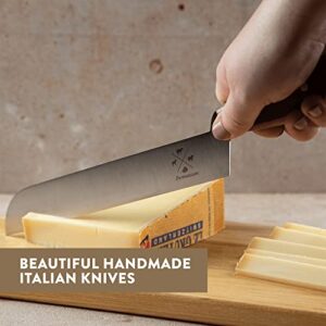 Formaticum Professional Cheese Knife- 8" x 1.25" Firm & Hard Cheese Slicer, Rust-Proof Stainless Steel Blade w/Solid Walnut Handle, Great Cheese Charcuterie Accessories, Handmade in Italy