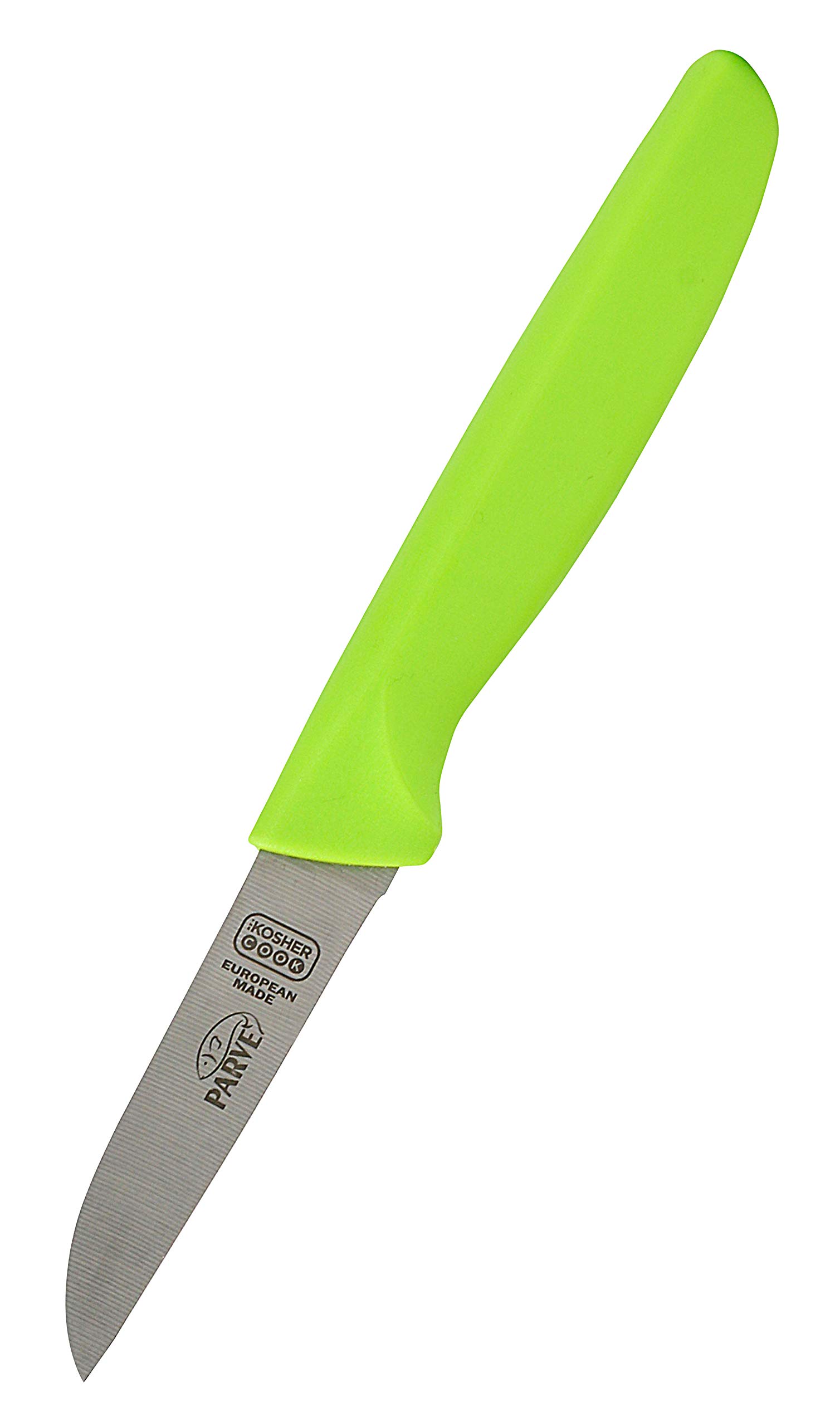 Parve Green 3” Paring Knife - Sharp Kitchen Knife - Ergonomic Handle, Pointed Tip - Color Coded Kitchen Tools by The Kosher Cook