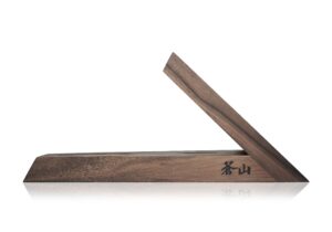 cangshan 1021240 tai triangle walnut wood knife block, two slots