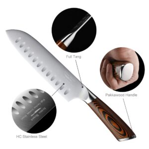 Aroma House CHRISTMAS Pratical Gift, Gift Box Packed, 4" PARING KNIFE & 7" SANTOKU KNIFE